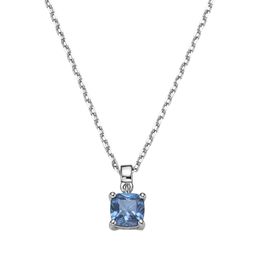 Smart Jewel Damen Kette mit Anh&auml;nger "mit farbigen Ziersteinen, Silber 925", 45cm, Silber 925 (Sterlingsilber), blau, Silber 925 (Sterlingsilber),