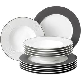 Seltmann Weiden Tafelservice "Teller Set, Geschirr-Set No Limits Moments", 12 Stk., weiß, Geschirr-Sets, Teller-Set, Suppenteller, Made in Germany,
