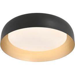 JUST LIGHT Deckenleuchte "OSKO", 1, Ø 40cm H: 10,5cm, 1 Stk., schwarz, Wohnzimmer, Leuchten, LED, Fernbedienung, Funk inkl.