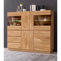 Highboard Home Affaire, B:140cm H:120cm T:38cm, braun, FSC-zertifizierter Holzwerkstoff, Wohnzimmer, Sideboards, "Laima"