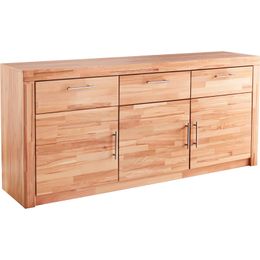 Sideboard, B:182cm H:82cm T:42cm, beige, VOGL MÖBELFABRIK, Holz teilmassiv, Melamin, Wohnzimmer, Sideboards, "Toronto"
