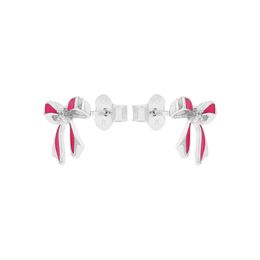 Amor Paar Ohrstecker "Schleife", Silber 925 (Sterlingsilber)silberfarben, pink, kristallwei&szlig;, kristallwei&szlig;, Silber 925 (Sterlingsilber), Ohrringe,
