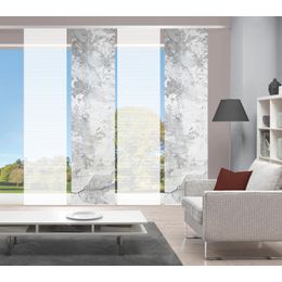 Schiebegardine Vision S, B:60cm H:260cm, grau, Polyester, Wohnzimmer, Gardinen, "RAGUL 4er SET", Schiebevorhang Digidruck 4er Set RAGUL