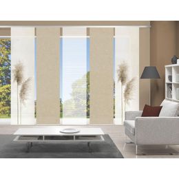 Schiebegardine Vision S, B:60cm H:260cm, beige, Polyester, Wohnzimmer, Gardinen, "IRLOS 5er SET", Schiebevorhang Digidruck 5er Set IRLOS