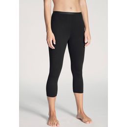 Calida Damen Leggings "Natural Comfort", Gr. S, schwarz, Single Jersey, Obermaterial: 92% Baumwolle, 8% Elasthan, unifarben, Hosen, 3/4-L&auml;nge, Single