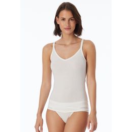Schiesser Damen Spaghettitop "Personal Fit", beige, Gr. M, Single Jersey, Obermaterial: 55% Viskose, 25% Polyester, 20% Elasthan, Tops, V-Ausschnitt,