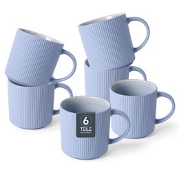 OTTO HOME Becher "Kaffeebecher Ylvii, 6er Set", Ø 9,4cm x 9,8cm, 460ml, 6 Stk.reactive blau, Trinkgefäße