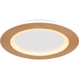 Globo LIGHTING LED Deckenleuchte "CLAY", Ø 40cm H: 6,5cm, 1 Stk.weiß, Wohnzimmer, Leuchten, Deckenlampe/holzoptik/rund/Wohnzimmer/Schlafzimmer