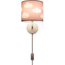 Paco Home Wandleuchte "Luca Cosmo", H: 26,5cm, wei&szlig;, Kinderzimmer, Leuchten, Kinderzimmer Wandleuchte Kind Kinderlampe Wolken Himmel Mit Stecker