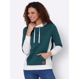 Casual Looks Damen Stehkragenshirt "Shirt", blau, Gr. 54, gemustert, mehrfarbig, unifarben, 50% Baumwolle, 50% Polyester, Shirts