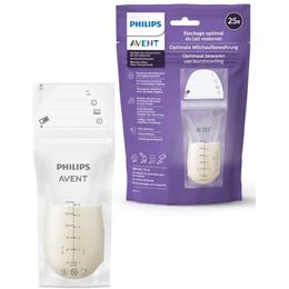 Philips Avent Muttermilchbeutel "SCF603/25", transparent, Kunststoff, B:13,5cm H:23cm T:4cm, Folienbeutel, vorsterilisiert, mit sicherem, doppeltem