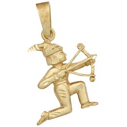 Sternzeichenanh&auml;nger Jobo "Anh&auml;nger Sternzeichen", goldfarben, Schmuckanh&auml;nger, Damen, Sch&uuml;tze, Silber 925 (Sterlingsilber), 925 Silber vergoldet matt