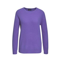 GOLDNER Damen Strickpullover "Kurzgr&ouml;&szlig;e Kaschmirpullover in Patentstrick mit Rundhals"lila, Gr. 22, Obermaterial: 100% Kaschmir WS., Pullover