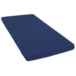 Spannbettlaken bellana, L:200cm, blau, Mako-Jersey, Obermaterial: 100% Baumwolle, Bettlaken, "Melone Topper in Gr. 90x200, 140x200 oder 180x200 cm",