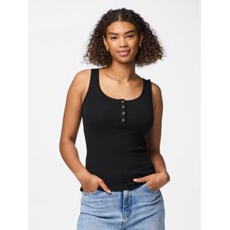 Pieces Damen Tanktop "PCKITTE TANK TOP NOOS BC", schwarz, Gr. M, unifarben, Single Jersey, Obermaterial: 95% Baumwolle, 5% Elasthan, Tops