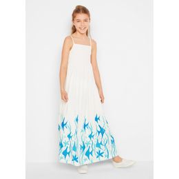 bonprix Kinder Maxikleid, wei&szlig;, Gr. 158, Obermaterial: 100% Viskose. Futter: 100% Baumwolle, Kleider
