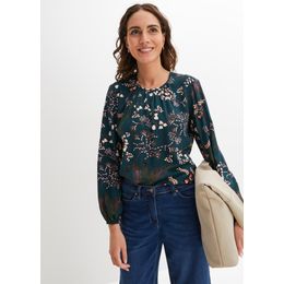 bonprix Damen Langarmbluse "Bluse aus nachhaltiger Viskose", gr&uuml;n, Gr. 54, Obermaterial: 100% Viskose, Blusen, Bluse aus nachhaltiger Viskose