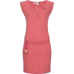 Ragwear Damen Sommerkleid "Penelope", rot, Gr. XXL, 50% Polyester, 35% Baumwolle, 15% Viskose, Kleider, leichtes Baumwoll Kleid mit Print