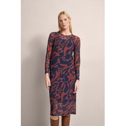 Bugatti Herren Blusenkleid, blau, Gr. M, unifarben, 90% Polyester, 10% Elasthan, Kleider, mit Rundhalsausschnitt