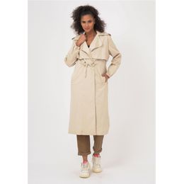 Trenchcoat FRESHLIONS "Daria", Damen, Gr. S, beige, 98% Baumwolle, 2% Elasthan, unifarben, normal, M&auml;ntel, in klassischem Design
