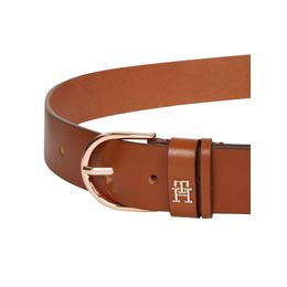 Tommy Hilfiger Damen Lederg&uuml;rtel "ESSENTIAL EFFORTLESS 3.5 cm breit", braun, Gr. 75, unifarben, Rindsleder, G&uuml;rtel, Ovale Einfachdornschlie&szlig;e,
