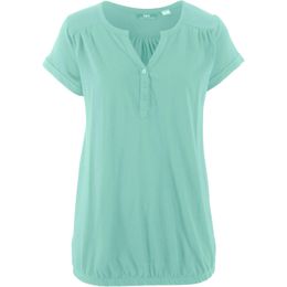 bonprix Damen T-Shirt "Baumwoll-Shirt, Kurzarm", grün, Gr. 48, Obermaterial: 100% Baumwolle, Shirts, Baumwoll-Shirt, Kurzarm