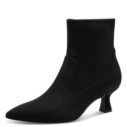 Marco Tozzi Damen Stiefelette, Gr. 37schwarz, Textil, Veloursleder, unifarben, Schuhe, Trichterabsatz, Businesschuh, Abendschuh mit