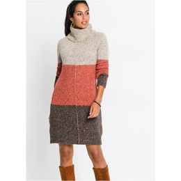 bonprix Damen Strickkleid "Strickkleid", braun, Gr. 52, Obermaterial: 52% Polyester, 22% Polyacryl, 19% Baumwolle, 6% Wolle, 1% Elasthan, Kleider,