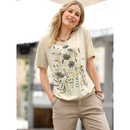 Inspirationen Damen T-Shirt "Shirt", beige, Gr. 40, bedruckt, geblümt, gemustert, 50% Baumwolle, 50% Modal, Shirts