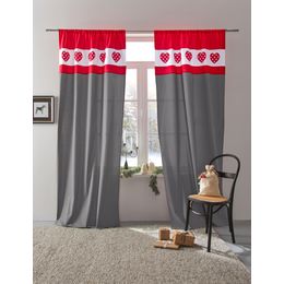 Gardine Home Affaire, B:110cm H:245cm, rot, Baumwolle (Bio-Baumwolle), Kinderzimmer, Gardinen, "Holly"