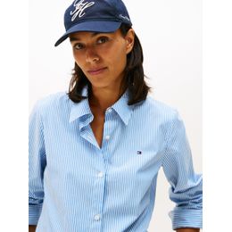 Tommy Hilfiger Damen Hemdbluse "ESS POPLIN REGULAR SHIRT"classic ithaca stp mesmerizing blau, Gr. 46, gestreift, Web, Obermaterial: 97% Baumwolle, 3%
