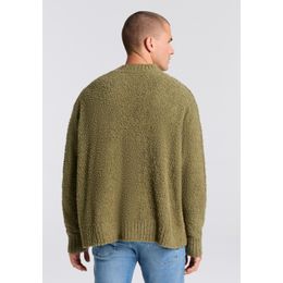 Hugo Herren Strickpullover "Sanou"open gr&uuml;n345, Gr. XL, unifarben, Strick, Obermaterial: 53% Polyester, 29% Polyamid, 9% Wolle, 9% Polyacryl,