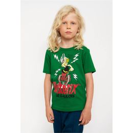 logoshirt M&auml;dchen T-Shirt "Asterix le Gaulois", gr&uuml;n, Gr. 92, unifarben, 100% Baumwolle, Shirts, mit coolem Print