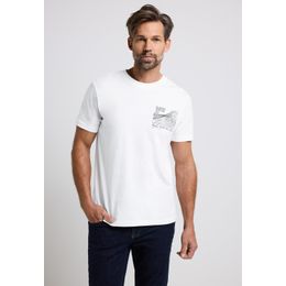 Street One MEN Herren T-Shirthellwei&szlig;, Gr. L, bedruckt, Web, 100% Baumwolle, Shirts, aus reiner Baumwolle