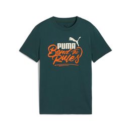 Puma Jungen T-Shirt "MID90s Graphic T-Shirt II Jungen"gr&uuml;n terrain, Gr. 128, bedruckt, Obermaterial: 100% Baumwolle; Rippe: 29% Polyester, 71%