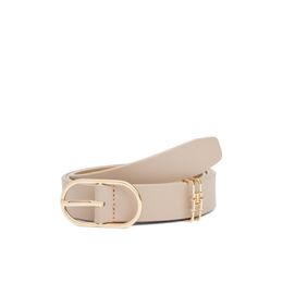 Tommy Hilfiger Damen Lederg&uuml;rtel "TH FEMININE 2.5 cm breit", beige, Gr. 75, unifarben, Rindsleder, G&uuml;rtel, Gr&ouml;&szlig;enverstellbar