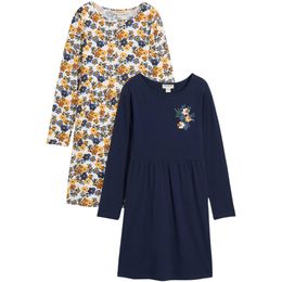 bonprix Kinder Jerseykleid "Jerseykleid (2er Pack) aus reiner Baumwolle", weiß, Gr. 152, Obermaterial: 100% Baumwolle, Kleider, Jerseykleid (2er