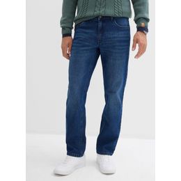 bonprix Relaxed Fit Stretch-Jeans Straight, blau, mit Baumwolle