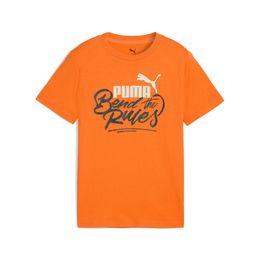 Puma Jungen T-Shirt "MID90s Graphic T-Shirt II Jungen"orange glo, Gr. 128, bedruckt, Obermaterial: 100% Baumwolle; Rippe: 29% Polyester, 71%