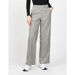 Stoffhose Gang "Gang Hosen Straight Fit 94JOANA", Damen, Gr. 30, Normalgr&ouml;&szlig;en, schwarz beige herringbone, 67% Polyester, 30% Viskose, 3% Elasthan, Hosen Stoffhose