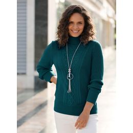 Casual Looks Damen Strickpullover "Pullover", blau, Gr. 46, unifarben, 50% Baumwolle, 50% Polyacryl, Pullover