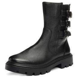 Ara Damen Stiefelette "MANCHESTER", Gr. 4schwarz, Glattleder, unifarben, Schuhe, Biker Boots, Stiefel mit Blockabsatz, H-Weite