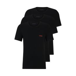 HUGO UNDERWEAR Herren T-Shirt "RN TRIPLET P", Gr. L, schwarz, Jersey, Obermaterial: 100% Baumwolle, Basic, Shirts