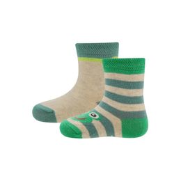 Ewers Socken Jungen Gr&ouml;&szlig;e 18/19 beigemeliert / gr&uuml;n / smaragd / schilf