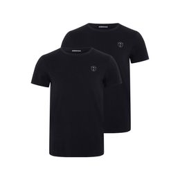 Chiemsee Herren T-Shirtschwarz, schwarz, Gr. L, unifarben, 100% Baumwolle, Shirts, - im vorteilhaften Doppelpack