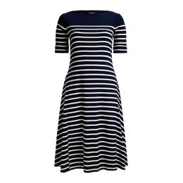 Lauren Ralph Lauren Plus Kleid 'MUNZIE' Damen Gr&ouml;&szlig;e 56 marine / wei&szlig; Winterkleid