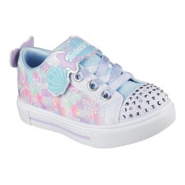 Lauflernschuh Skechers "TWINKLE SPARKS LIGHTS", Baby, Gr. 25, bunt (wei&szlig;, multi), Lederimitat, Schuhe Lauflernschuh, Sneaker,Blink,-Klettschuh mit Glitzer, Gr&ouml;&szlig;enschablone zum Download