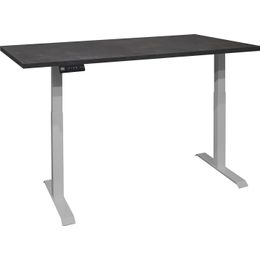 M&auml;usbacher Schreibtisch M&Auml;USBACHER "Big System Office", silber (silber, schwarzstahl, silber, schwarzstahl), B:160cm, Tische, Schreibtisch, Breite 160 cm, elektrisch h&ouml;henverstellbar