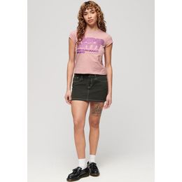 Superdry & Co T-Shirt Damen Gr&ouml;&szlig;e XS dunkellila / rosa