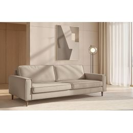 3-Sitzer Home Affaire, B:236cm H:85cm T:97cmcreme, 100% Polyester, Sofas, "Pinto Skandi,Maxi-Ausführung, 236 cm, Chenille, Struktur"